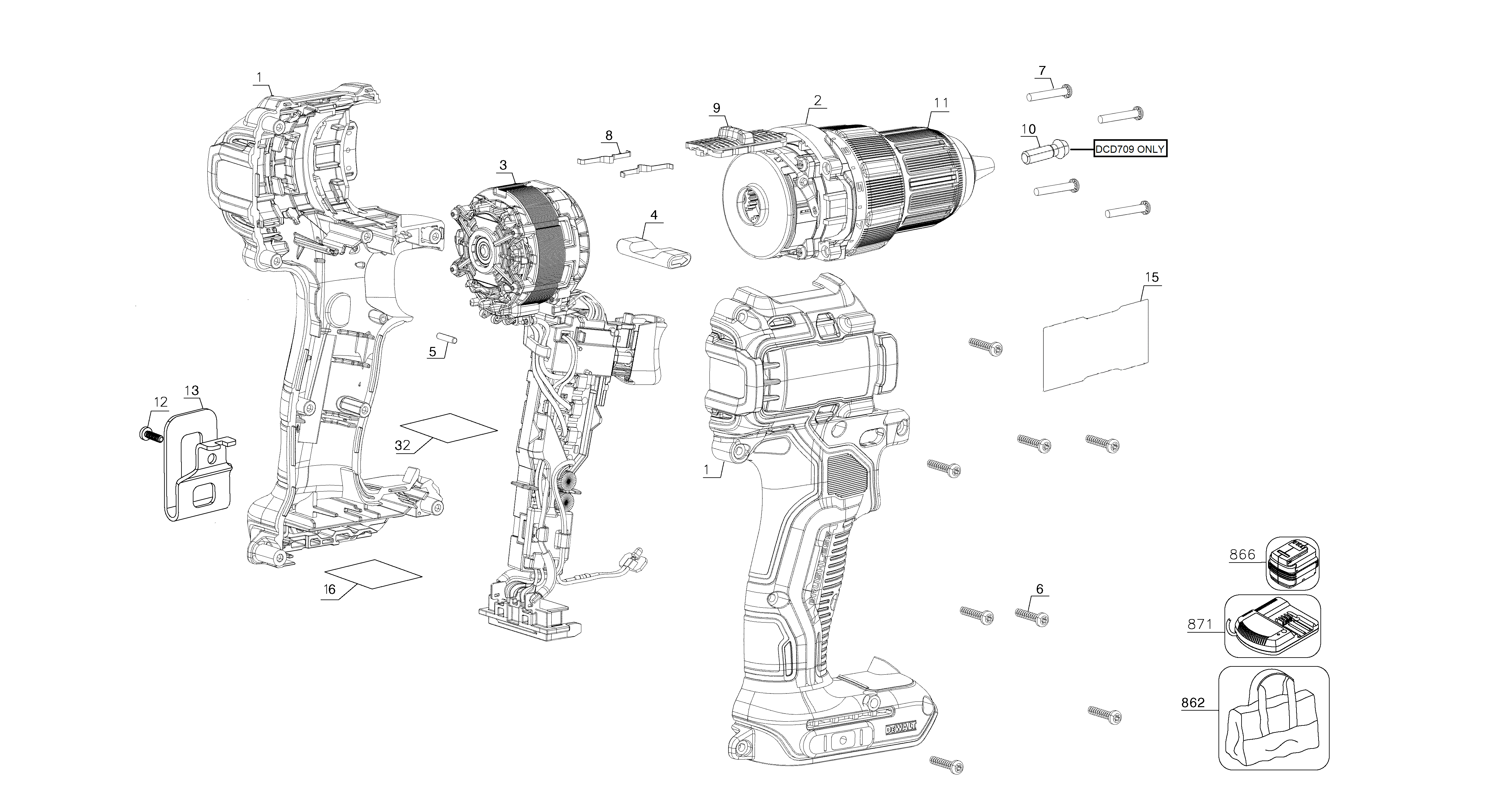 DCD709D2-B2 | CDLS DRILLS 18V | CORDLESS DRILLS | Dewalt | null ...