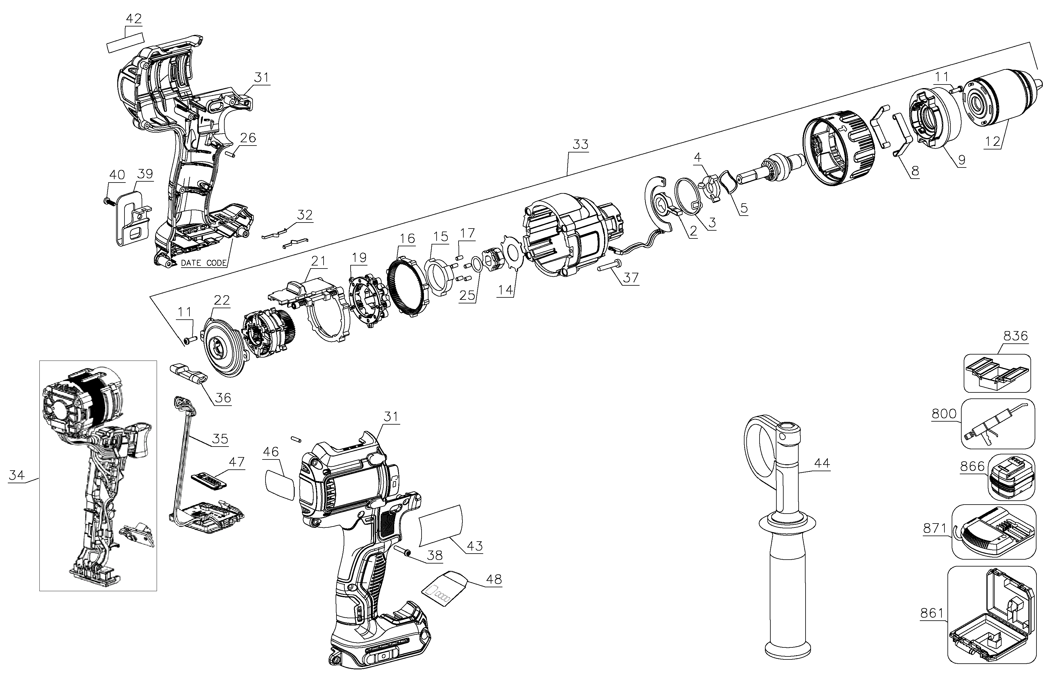 DCD997CB | DRILLS, 20V | CORDLESS DRILLS | Dewalt | null | ServiceNet B2B
